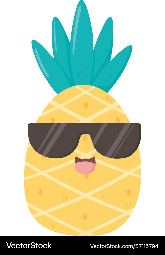 Pineapple with sunglasses Royalty Free Vector Image