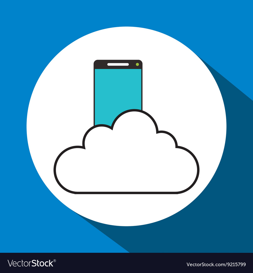 Cloud computing design technology icon isolated Vector Image