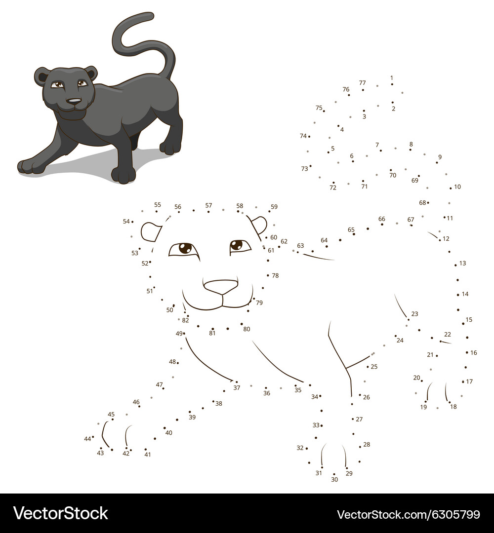 Connect the dots to draw animal educational game Vector Image