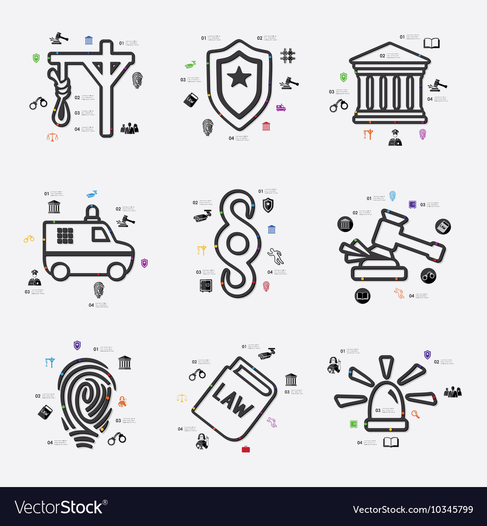 Jurisprudence infographic Royalty Free Vector Image