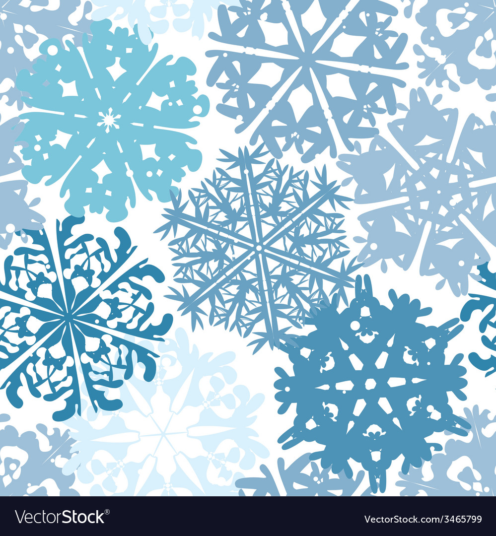 Snowflakes winter seamless texture endless pattern