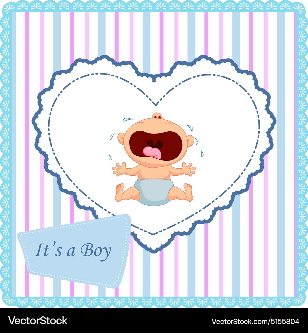 Baby crying card Royalty Free Vector Image - VectorStock