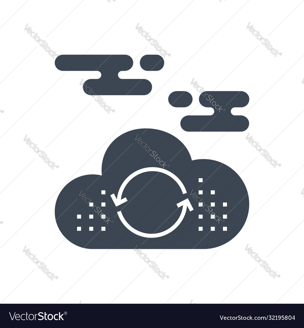 Cloud Computing Glyph Icon Royalty Free Vector Image