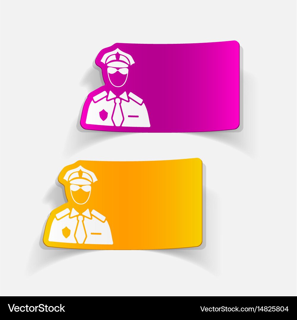 Realistic design element police officer Royalty Free Vector