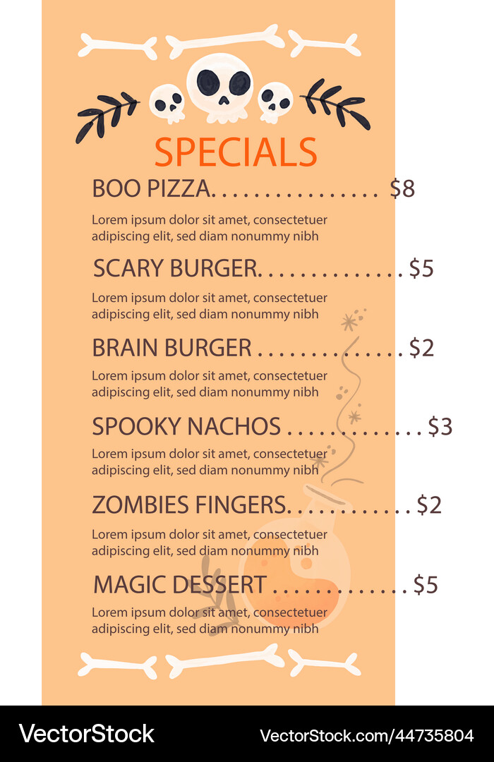 Halloween Menu Template Special Halloween Menus By Guuver