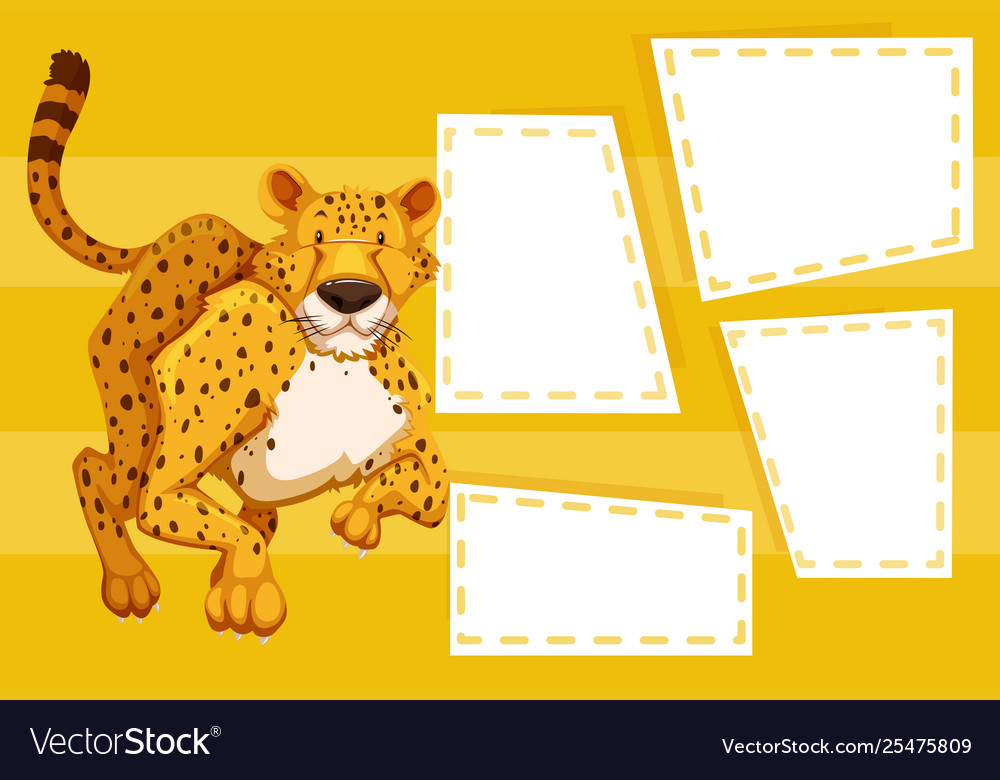 Leopard on note template Royalty Free Vector Image
