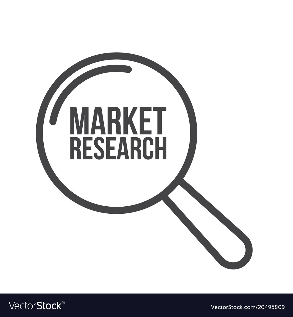 Market research word magnifying glass Royalty Free Vector Market research word magnifying glass Royalty Free Vector