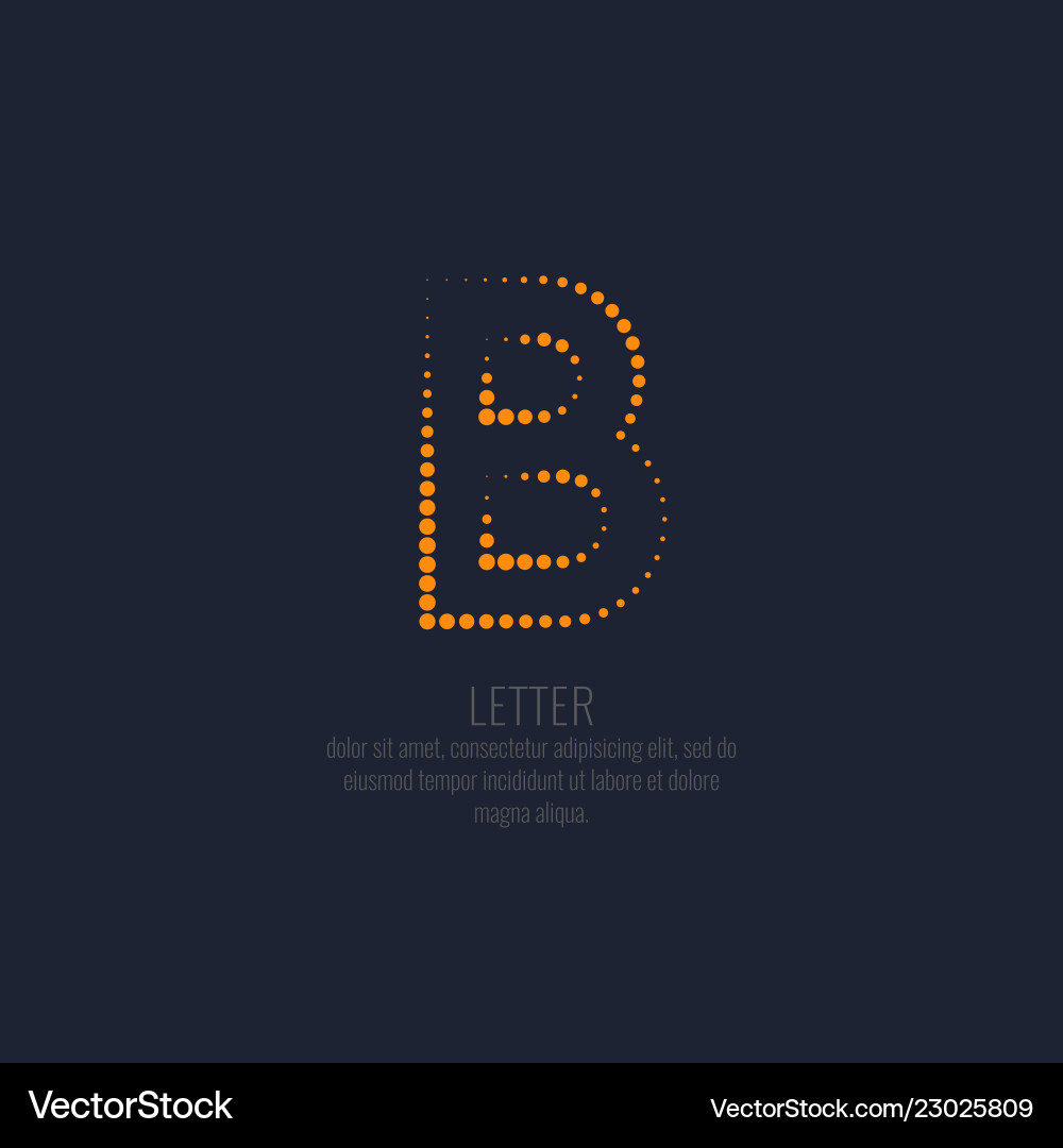 Modern dotted letter b latin alphabet Royalty Free Vector