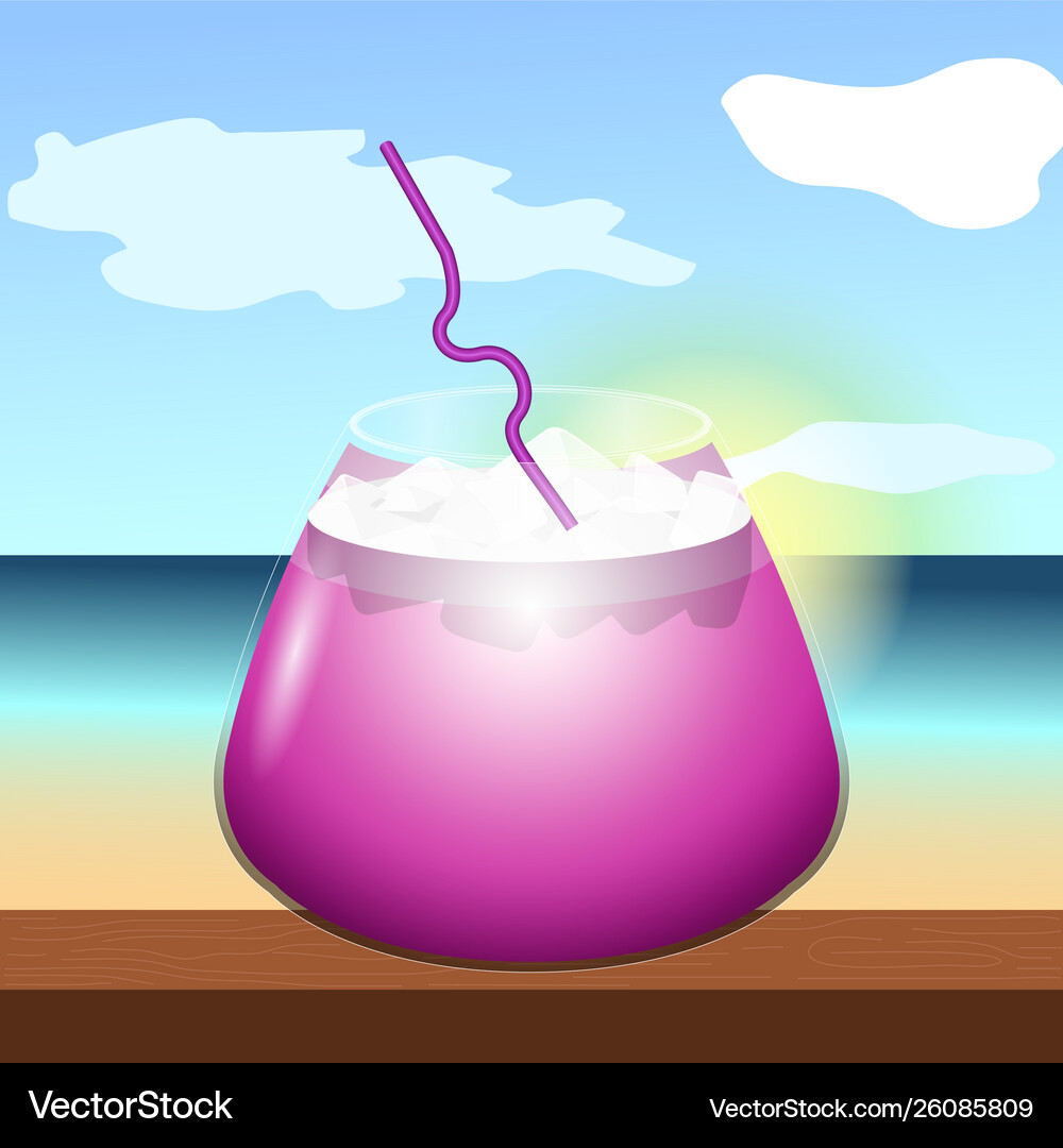 Tropical cocktail drink Royalty Free Vector Image