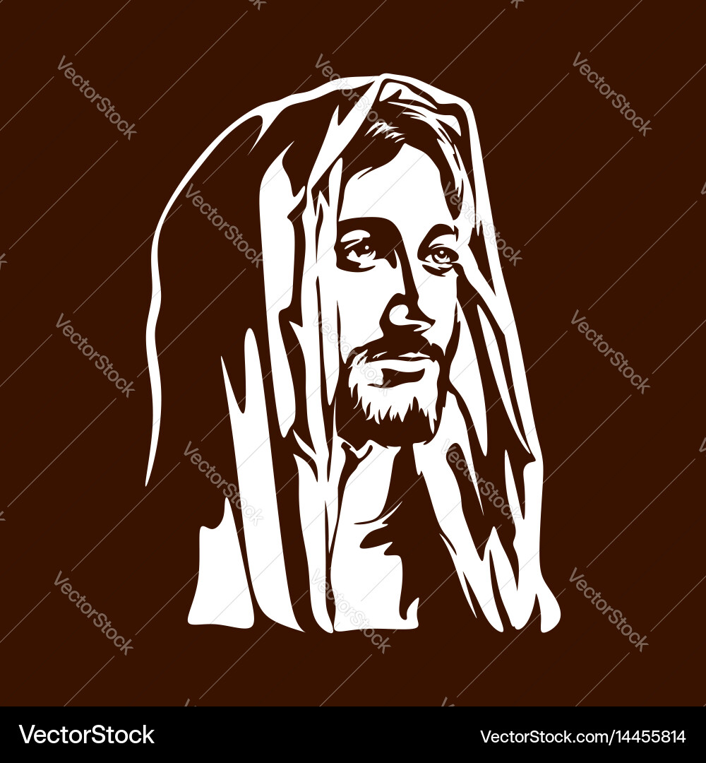 Face jesus christ Royalty Free Vector Image - VectorStock