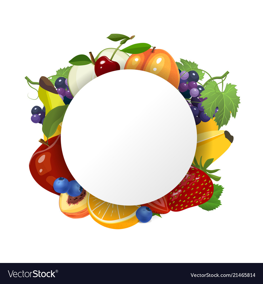 Fruits background with circle in the centre Vector Image