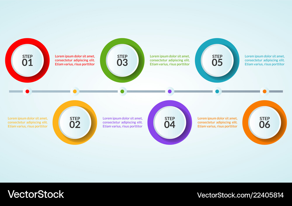 Infographic template of step or workflow diagram Vector Image