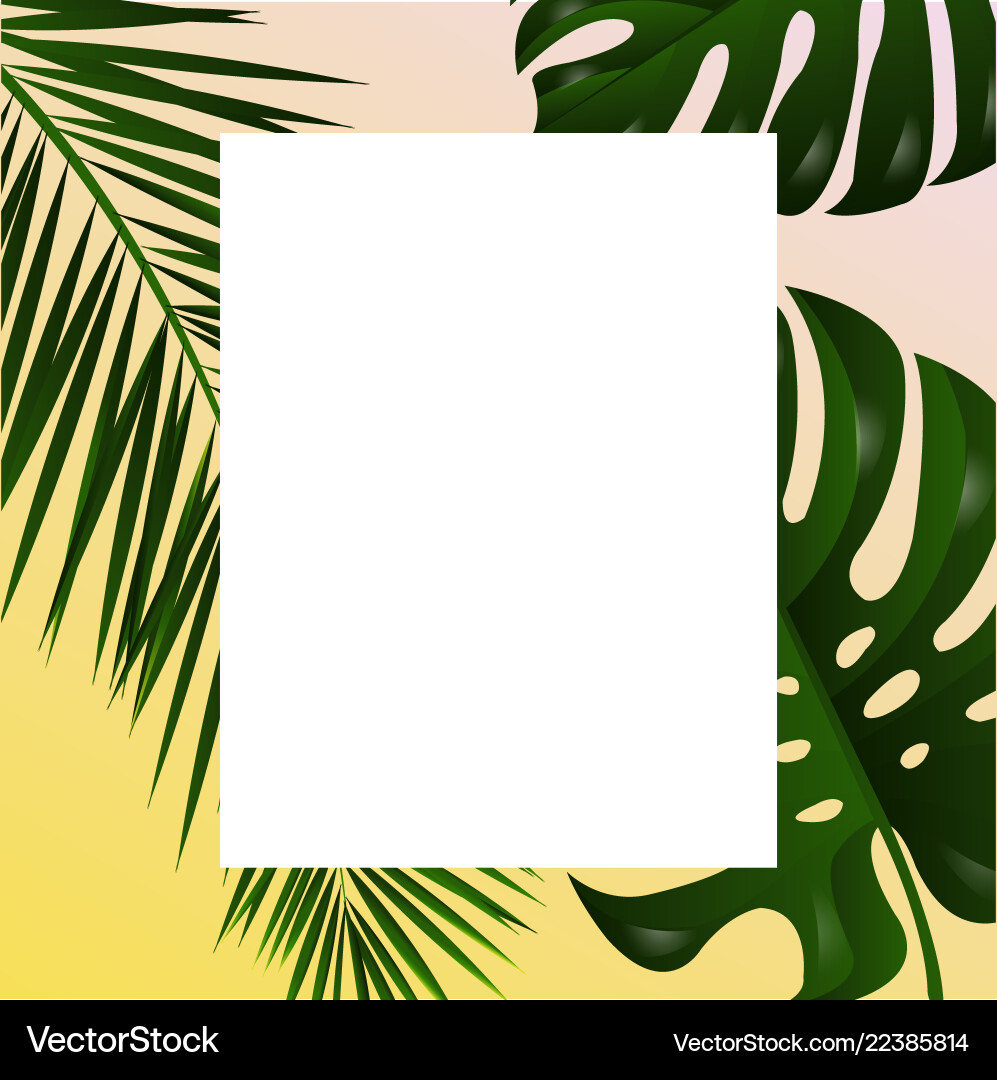 Poster with tropical leaf Royalty Free Vector Image