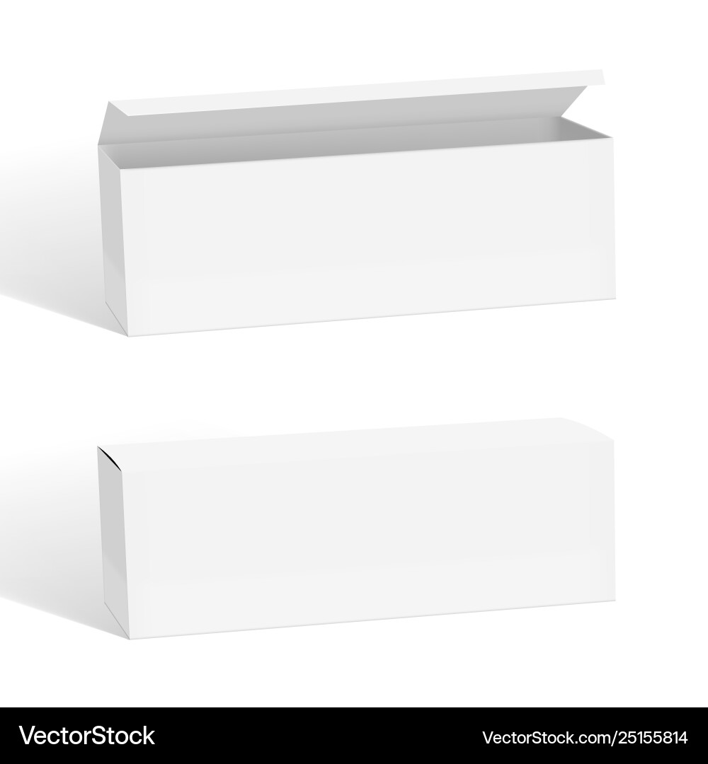 Set of small white cardboard boxes with shadows Vector Image