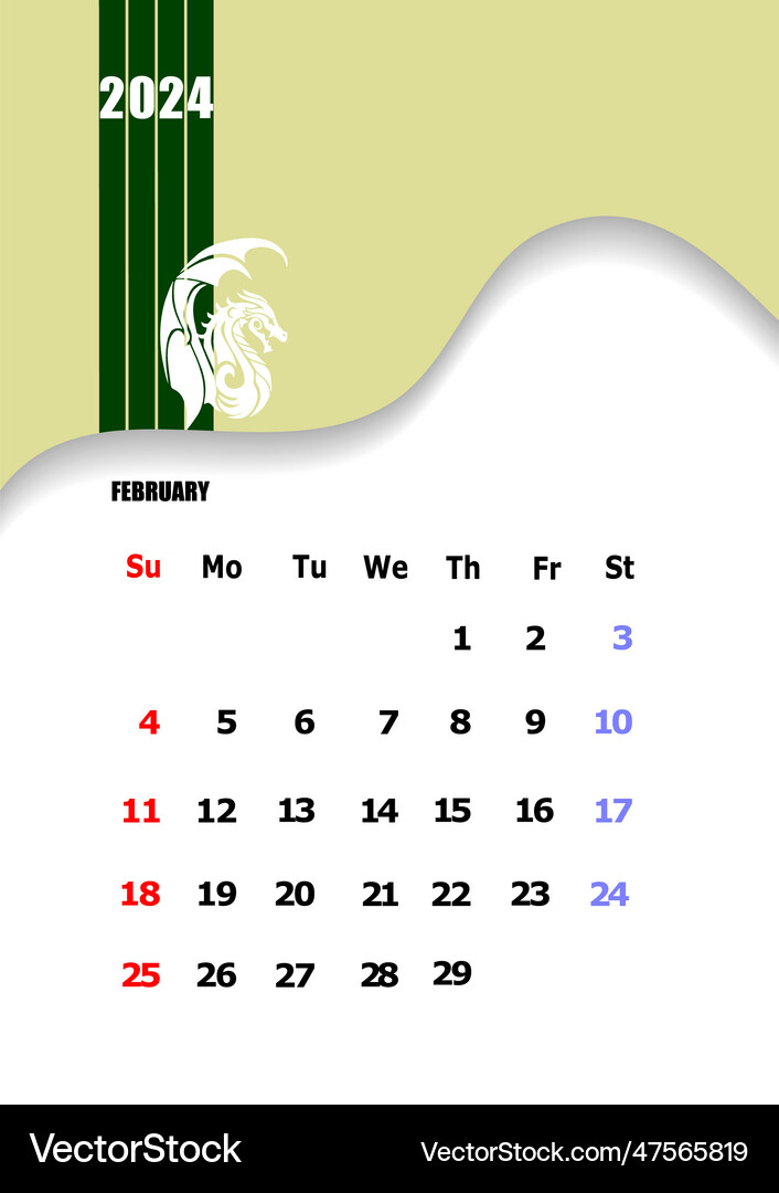2024 calendar months 3d color Royalty Free Vector Image