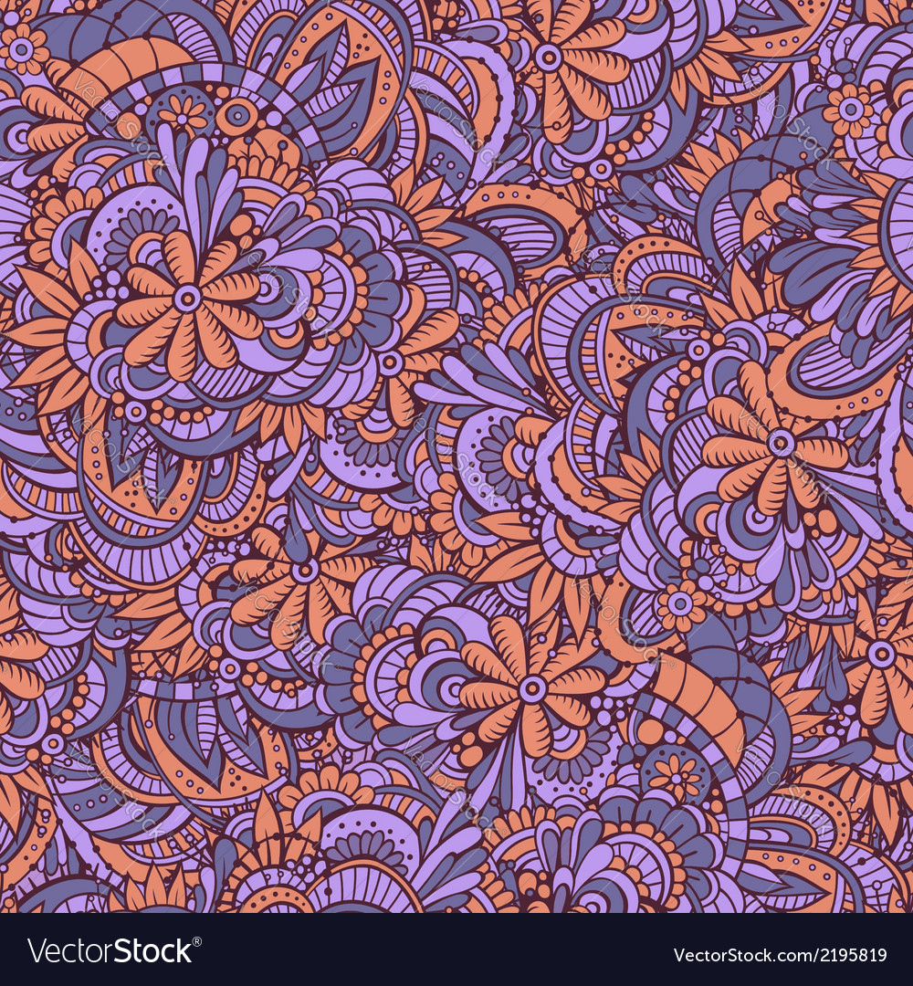 Seamless abstract flowers pattern Royalty Free Vector Image