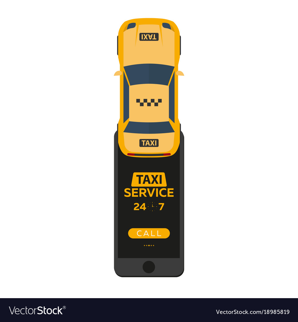 Taxi service mobile app for booking Royalty Free Vector