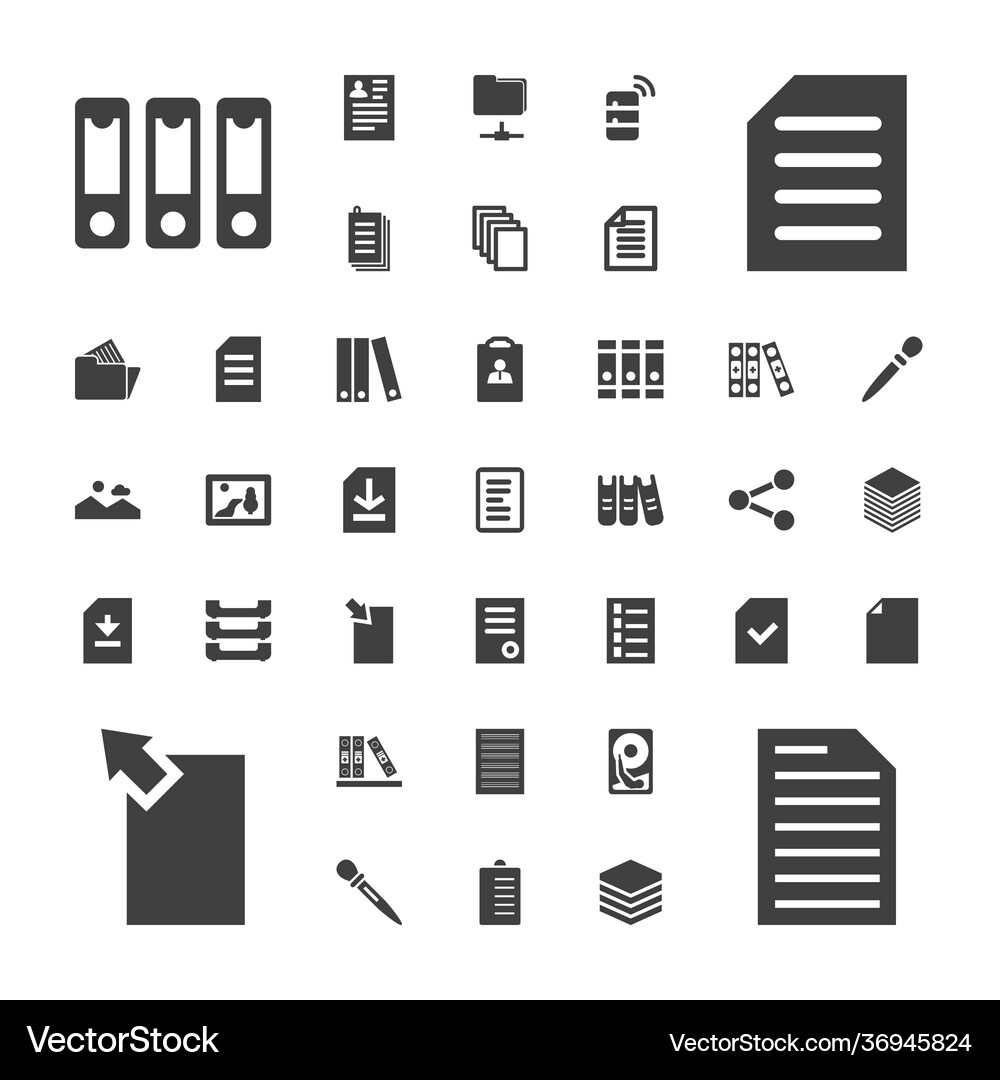 37 file icons Royalty Free Vector Image - VectorStock