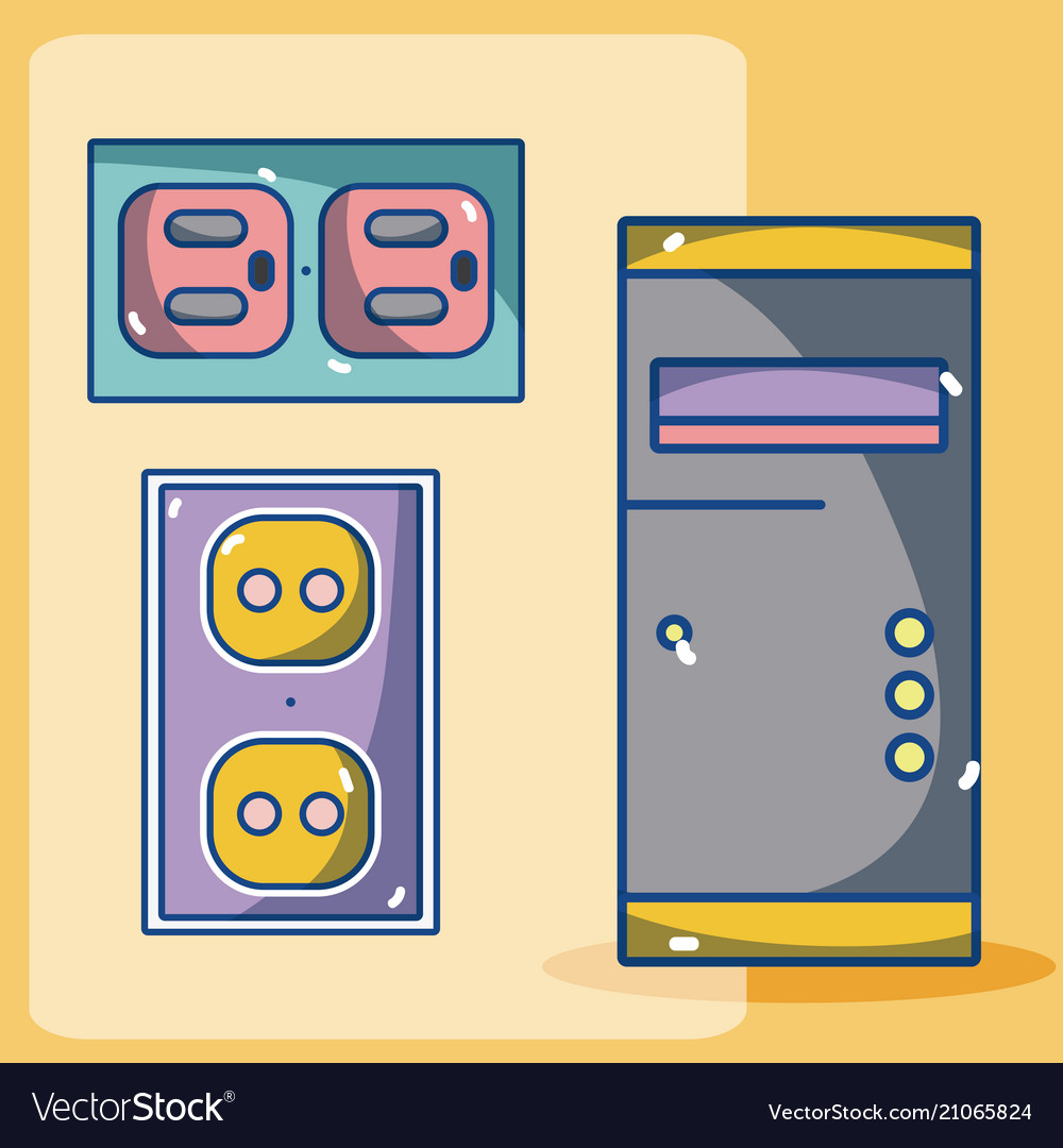 Computer electric socket Royalty Free Vector Image