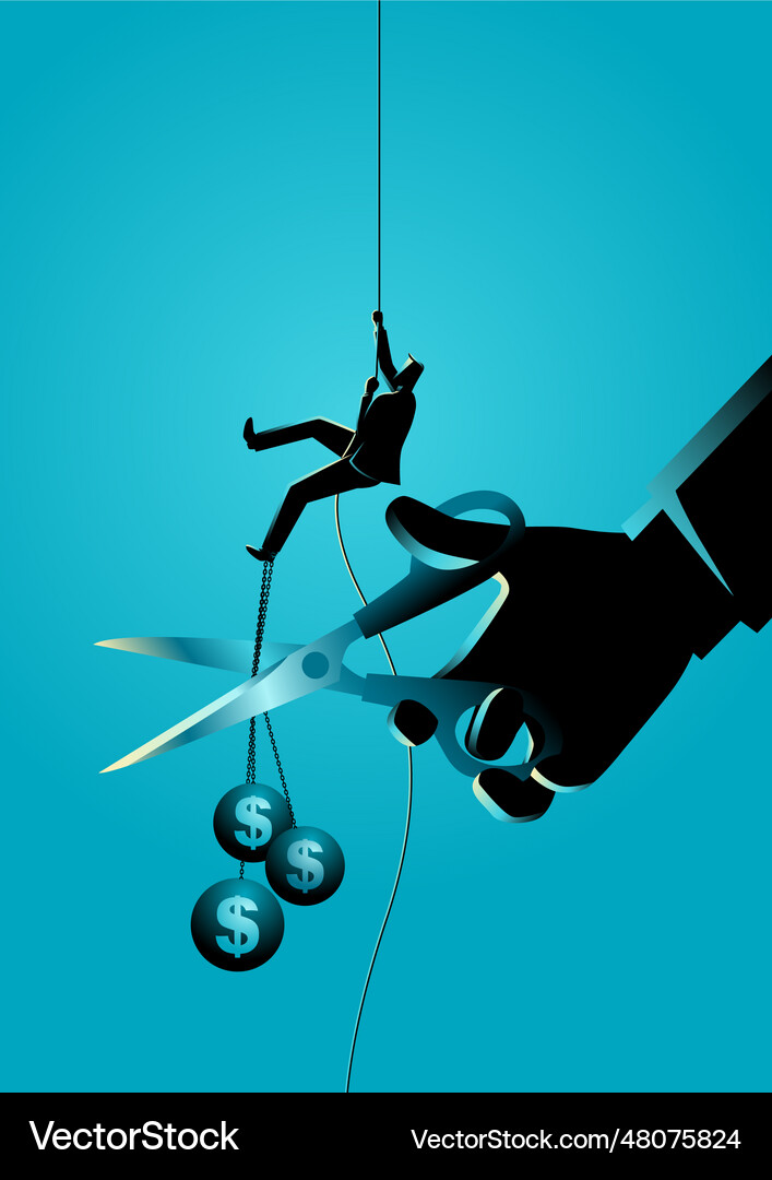 Cut loss business concept Royalty Free Vector Image