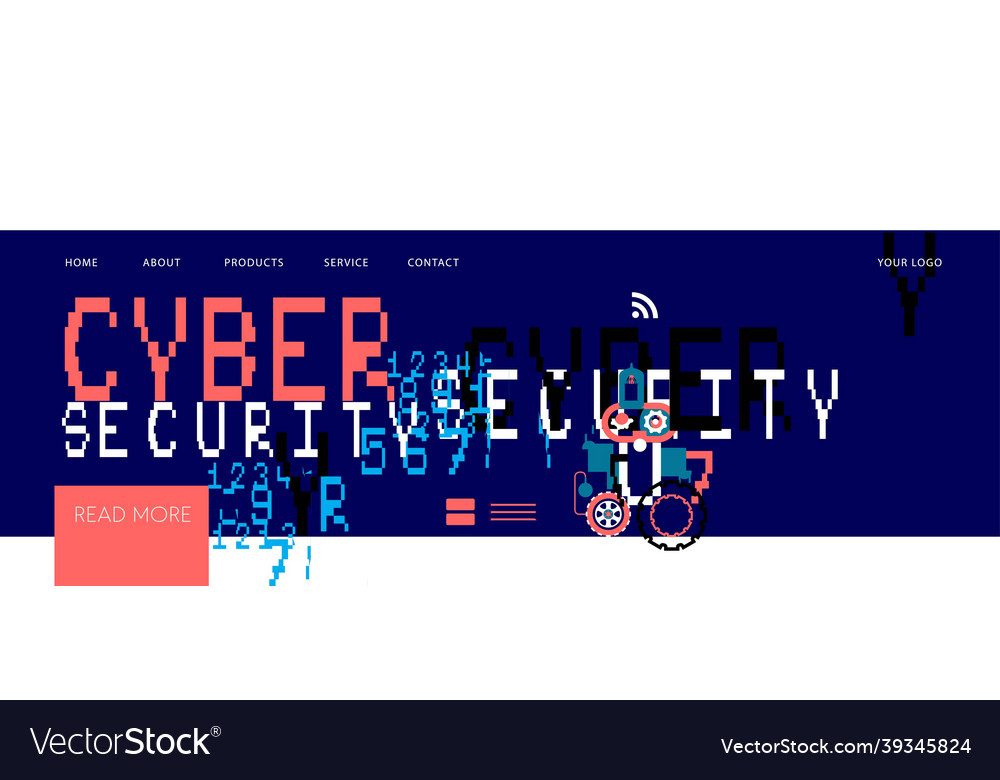 Cyber security creative concept Royalty Free Vector Image