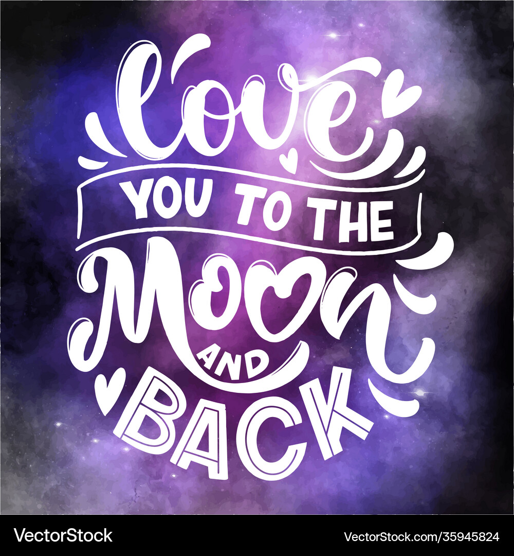 Love to moon and back Royalty Free Vector Image