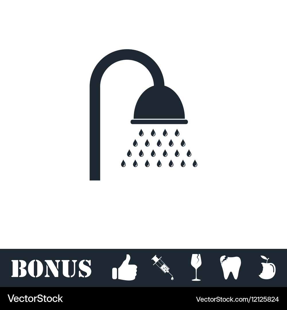Shower icon flat Royalty Free Vector Image - VectorStock