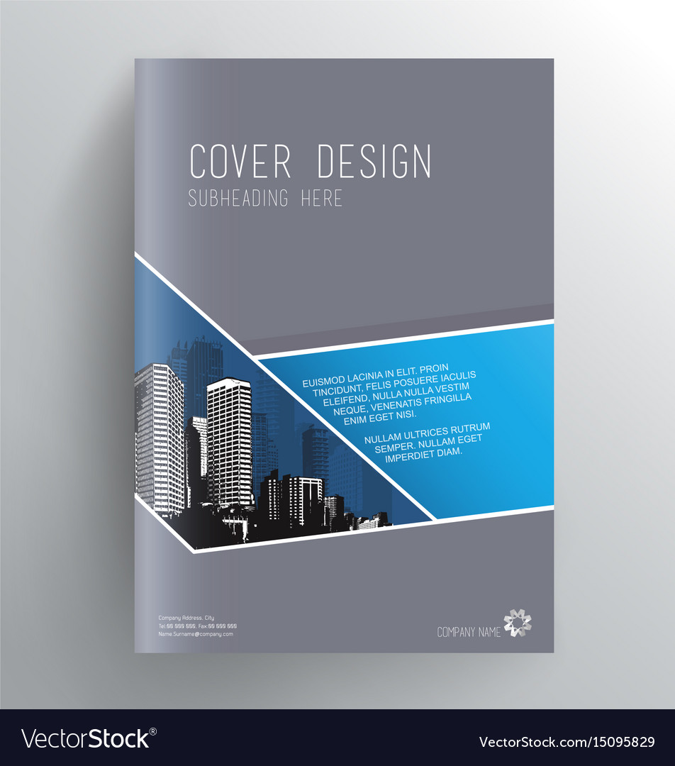 Book Cover Design Template With Skyscrapers Vector Image