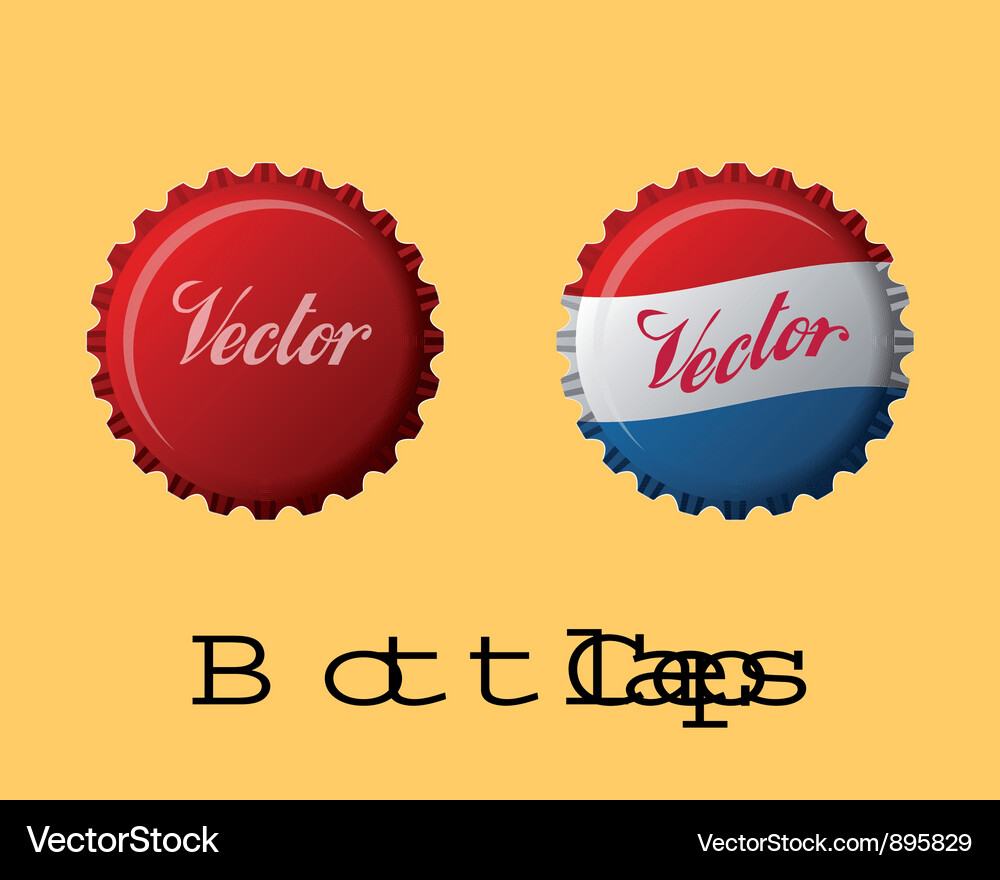 Colorful Bottle Caps Arrangement Royalty Free Vector Image