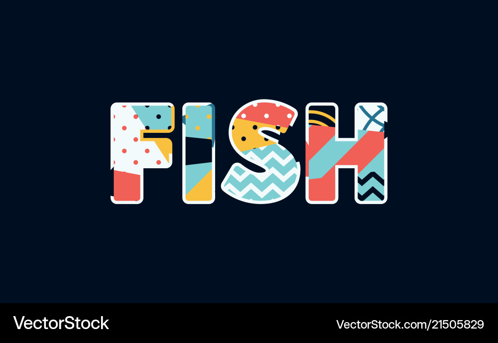 Fish concept word art Royalty Free Vector Image