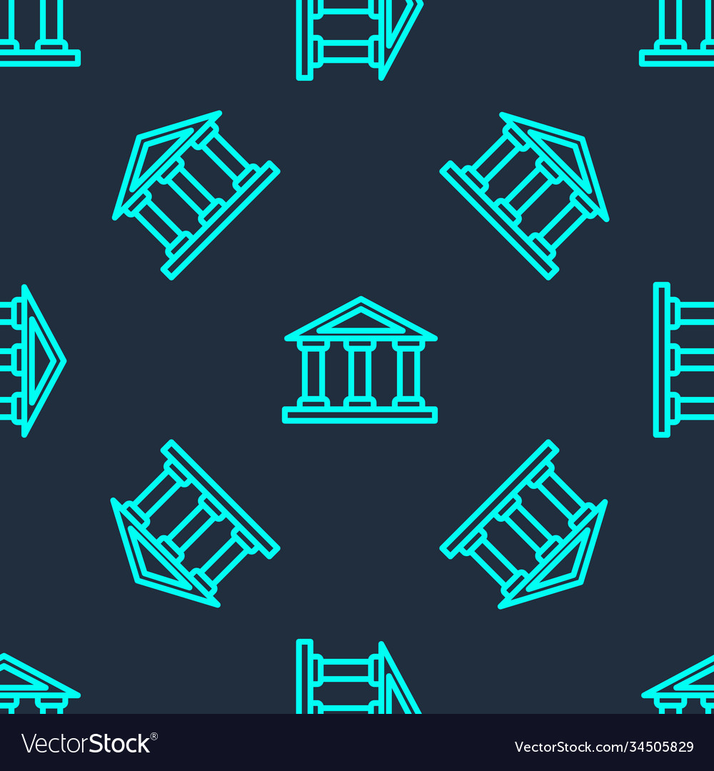 Green line courthouse building icon isolated Vector Image Green line courthouse building icon isolated Vector Image