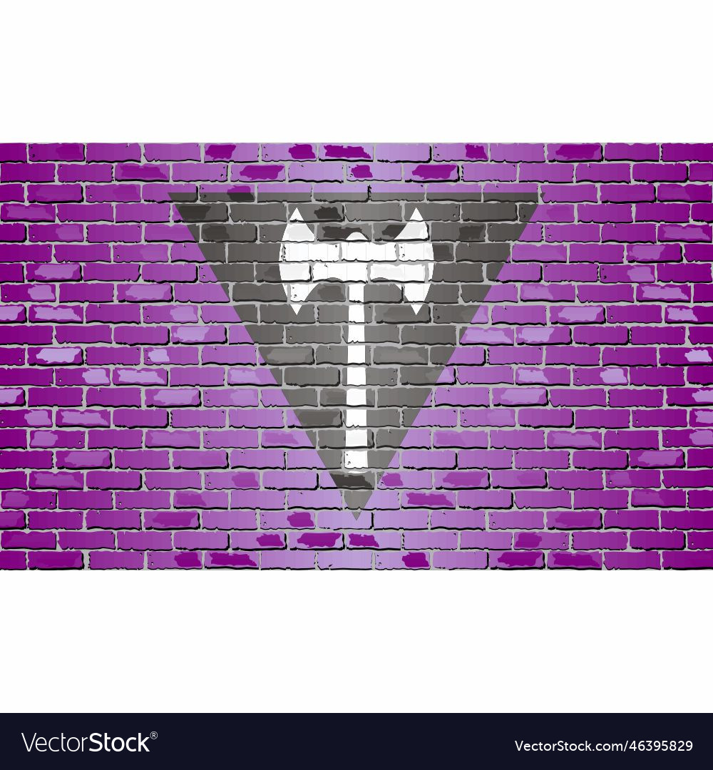 Labrys Lesbian Pride Flag On A Brick Wall Vector Image