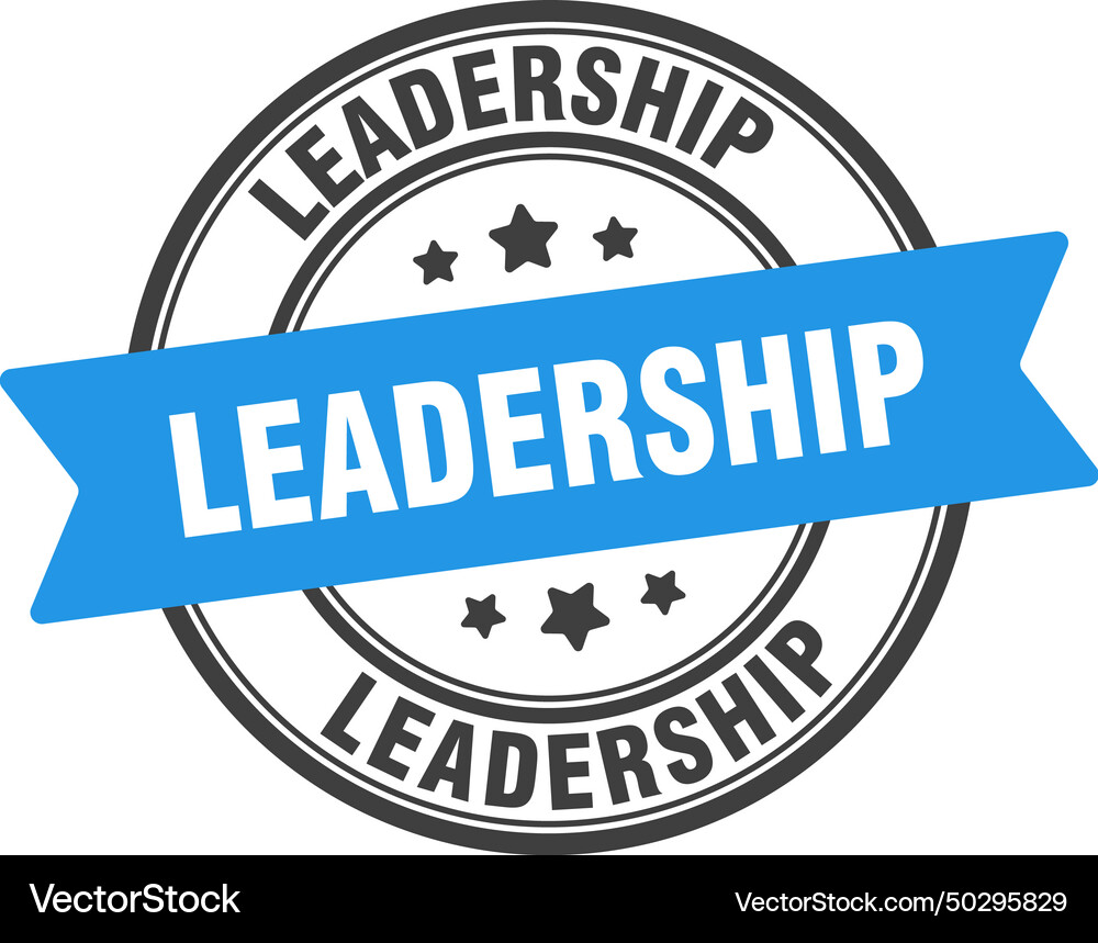 Leadership stamp label on transparent Royalty Free Vector