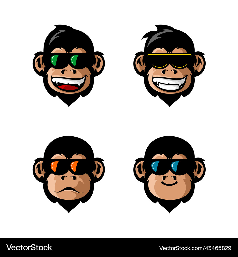 Monkey faces Royalty Free Vector Image - VectorStock