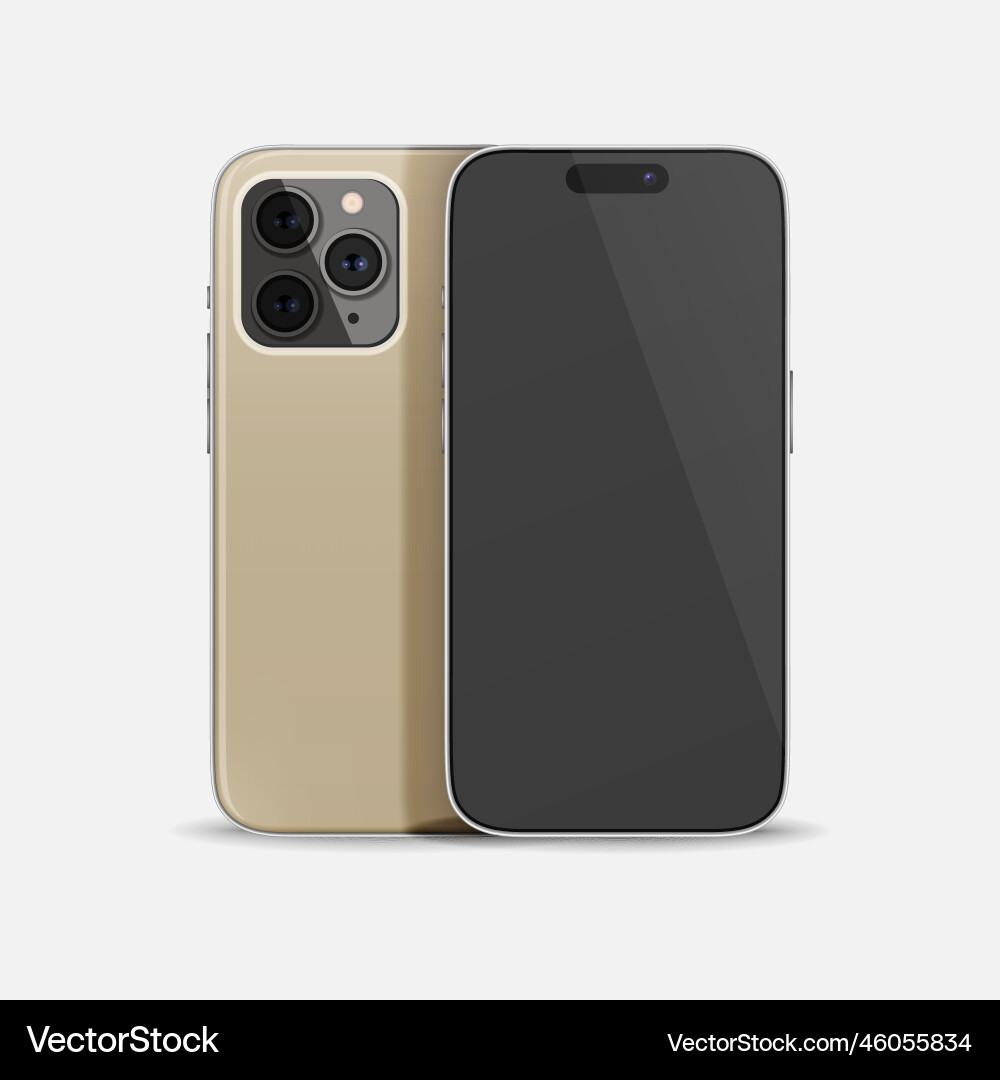 3d realistic golden smartphone case Royalty Free Vector