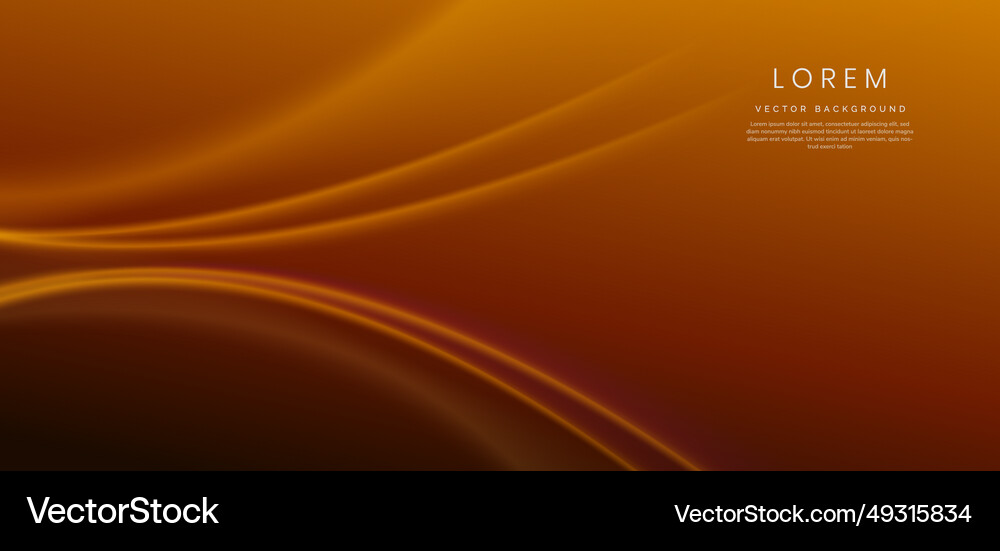 Abstract curved orange shape on background Vector Image