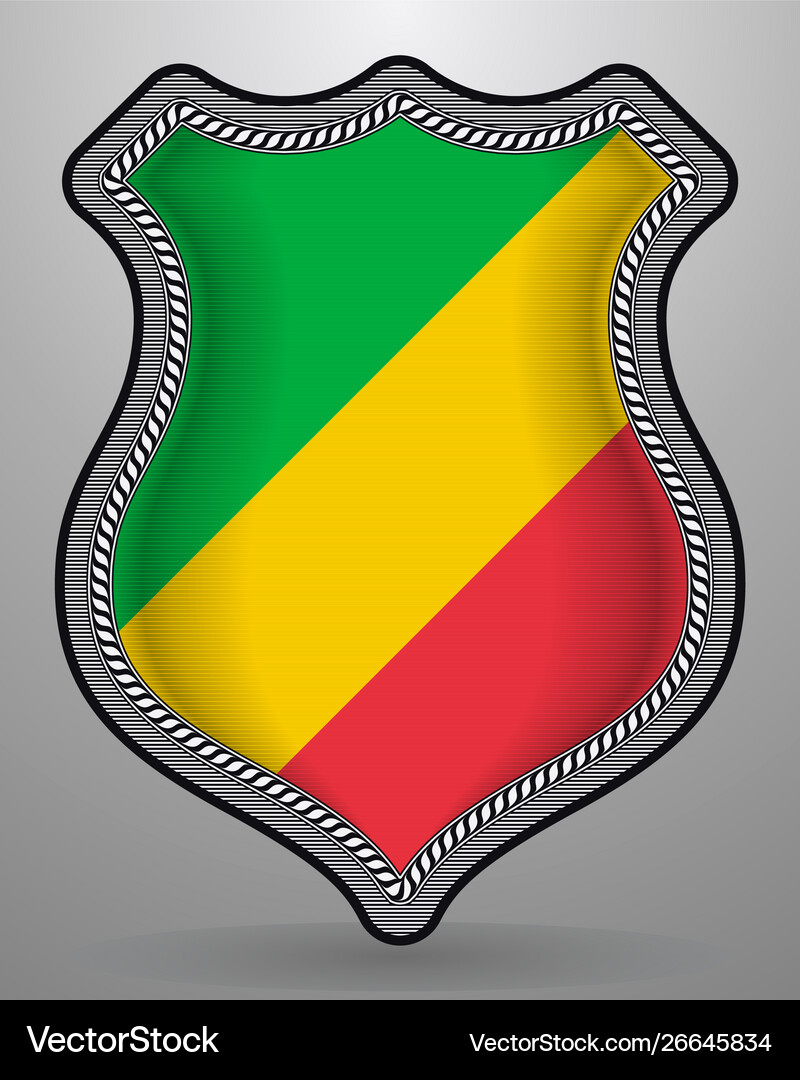 Flag republic congo badge and icon Royalty Free Vector Image