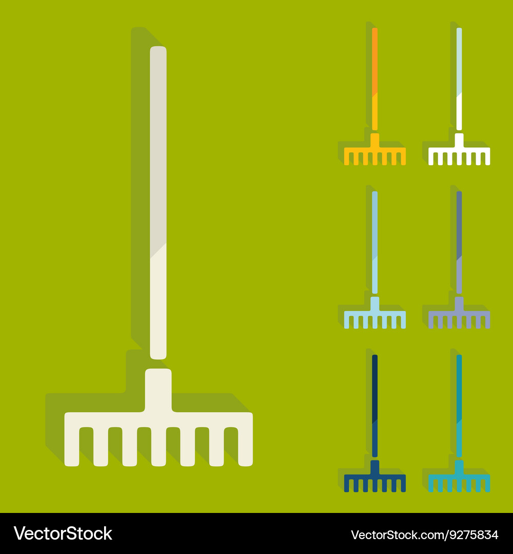 Flat design rake Royalty Free Vector Image - VectorStock