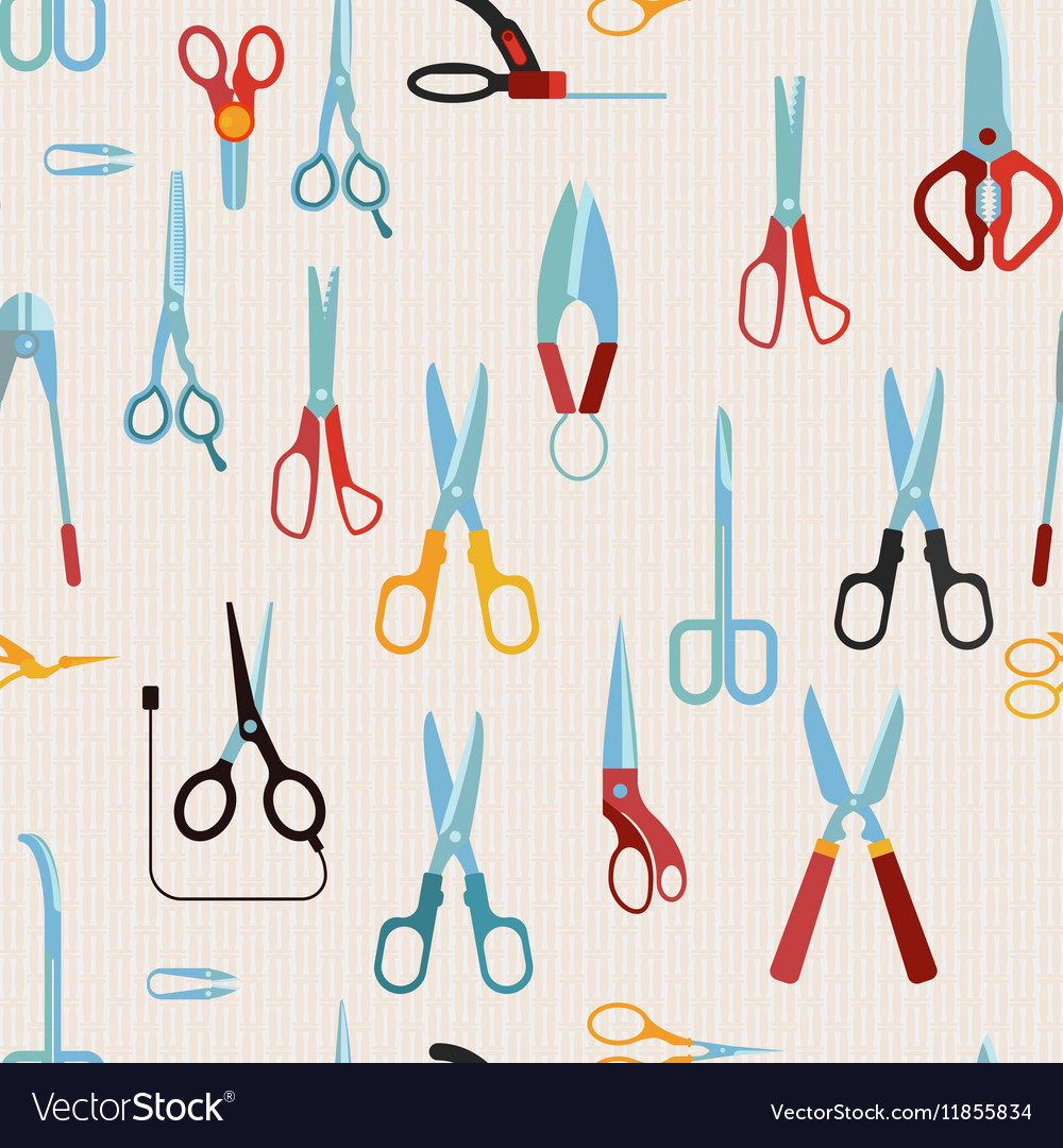 Scissors seamless pattern Royalty Free Vector Image