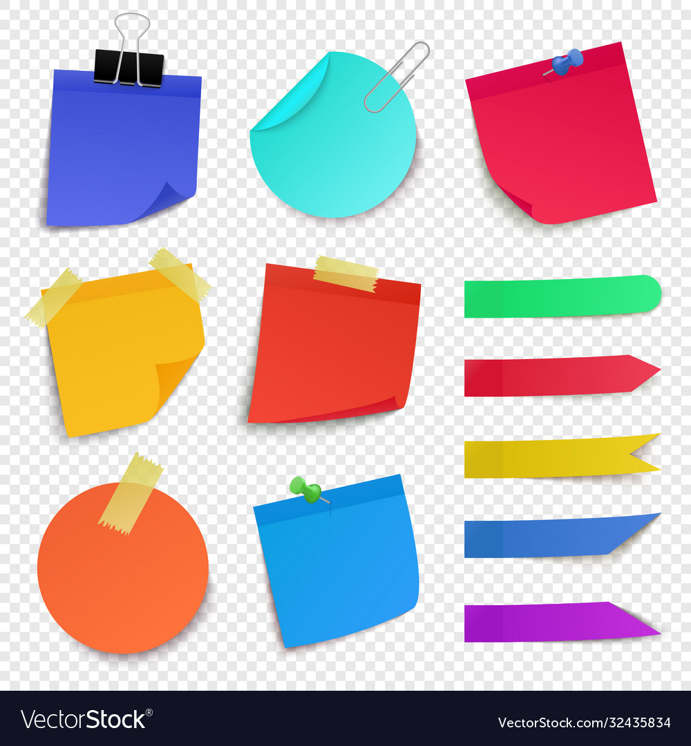 Sticky paper notes notepaper sheet paper memo Vector Image