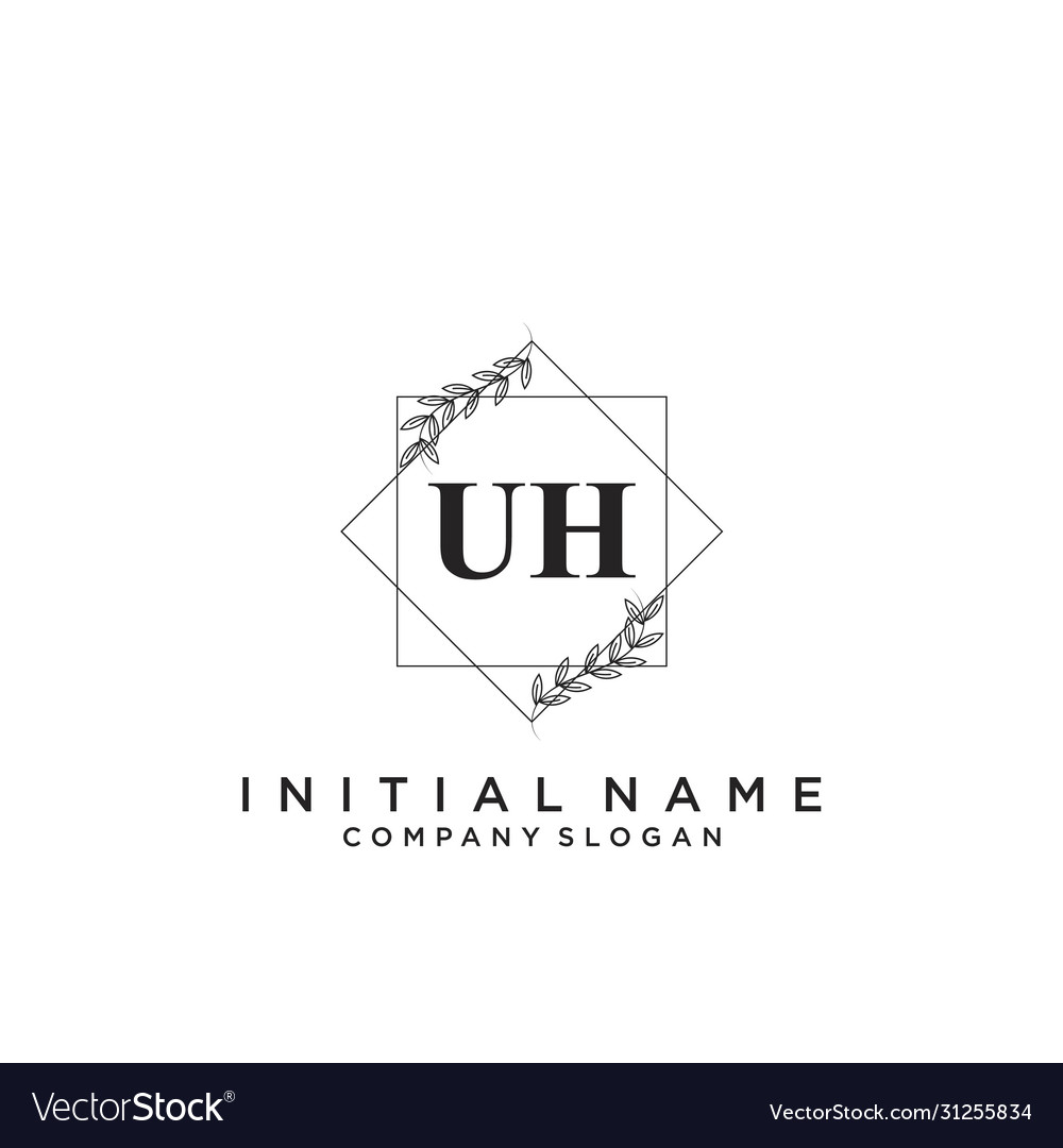 Uh initial handwriting logo design Royalty Free Vector Image