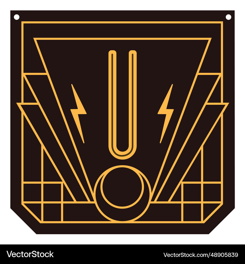 Letter u art deco banner Royalty Free Vector Image