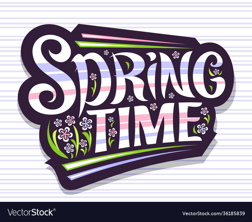 Lettering spring time Royalty Free Vector Image