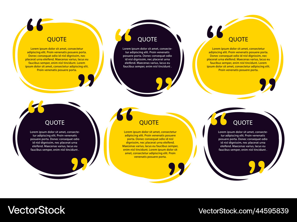 Organic flat quote box frame set Royalty Free Vector Image