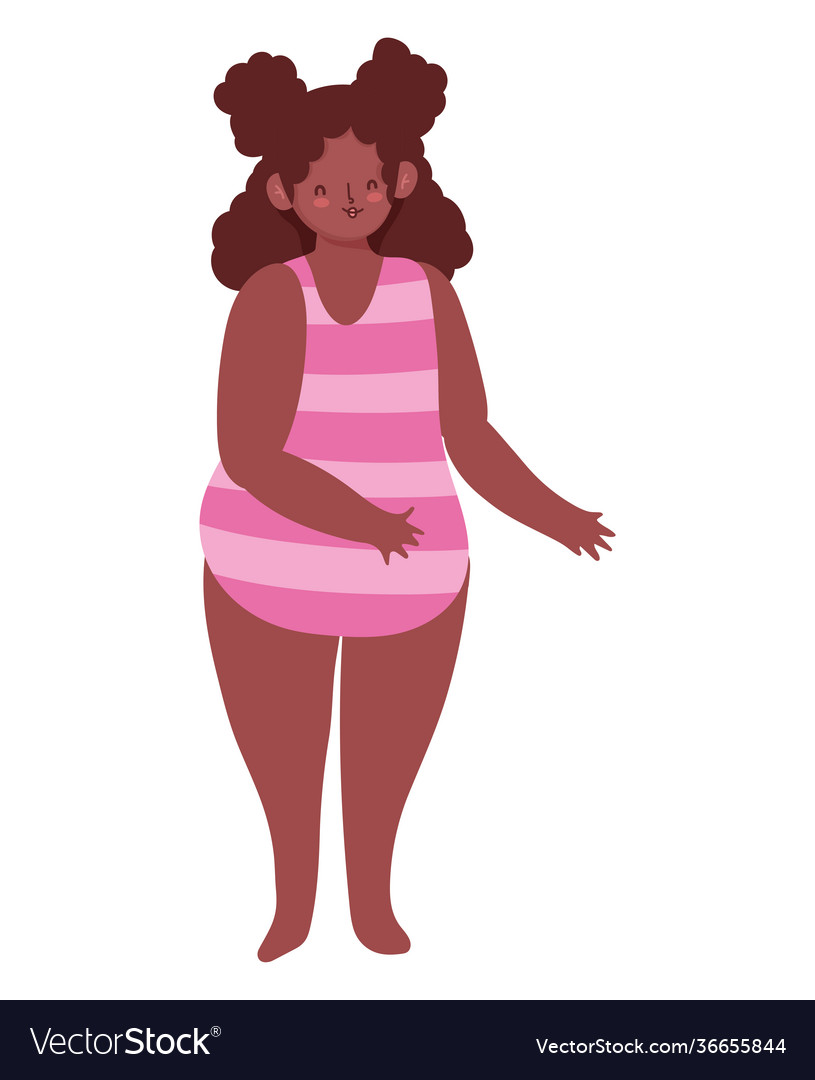 African Fat Girl Royalty Free Vector Image Vectorstock
