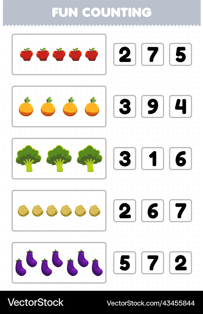 Education game for children fun counting Vector Image