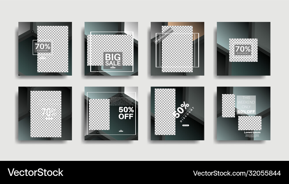 Modern promotion square web banner for social Vector Image