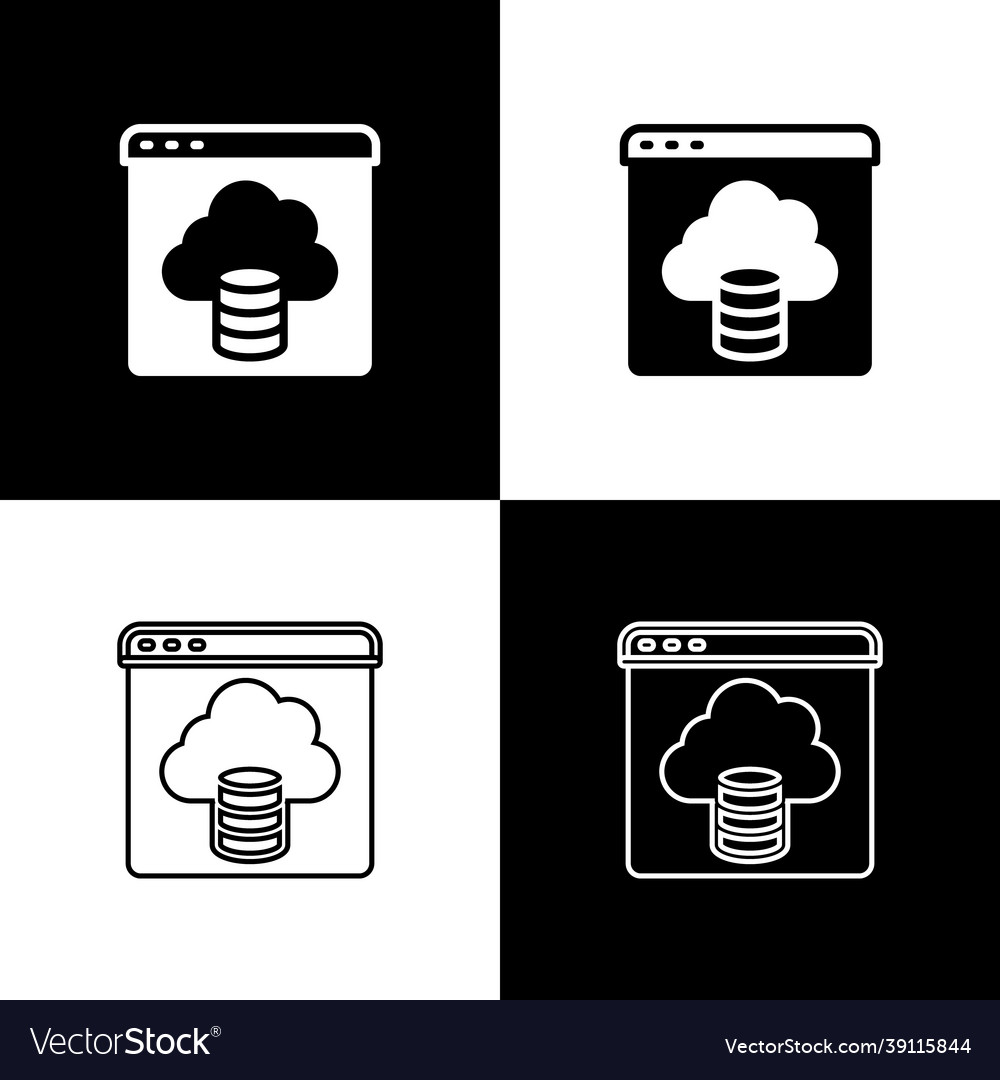 Set cloud technology data transfer and storage Vector Image