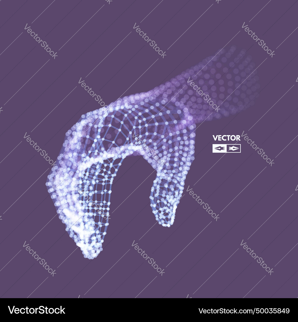 Human arm hand model connection structure future Vector Image