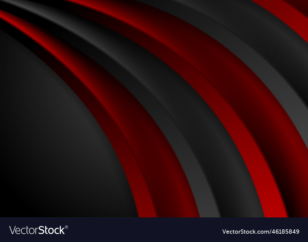 Red and black abstract smooth wavy background Vector Image Red and black abstract smooth wavy background Vector Image